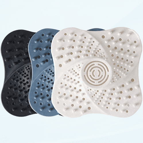 3 PCs Shower Drain Cover Hair Catcher Silicone Sink Strainer Bath Plug ...