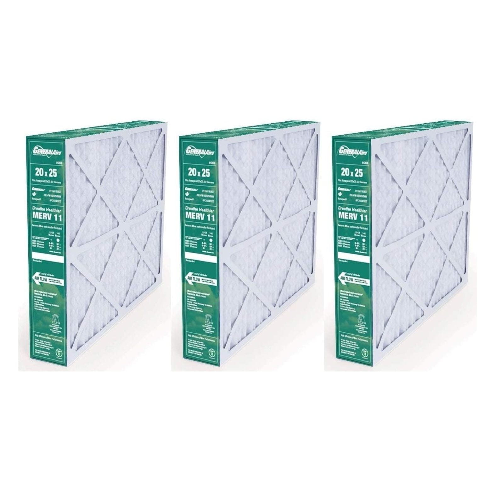 3-PK- Generalaire #4368-Replaces FC100A1037-20"x 25" x 4.5" Merv 11 Air ...