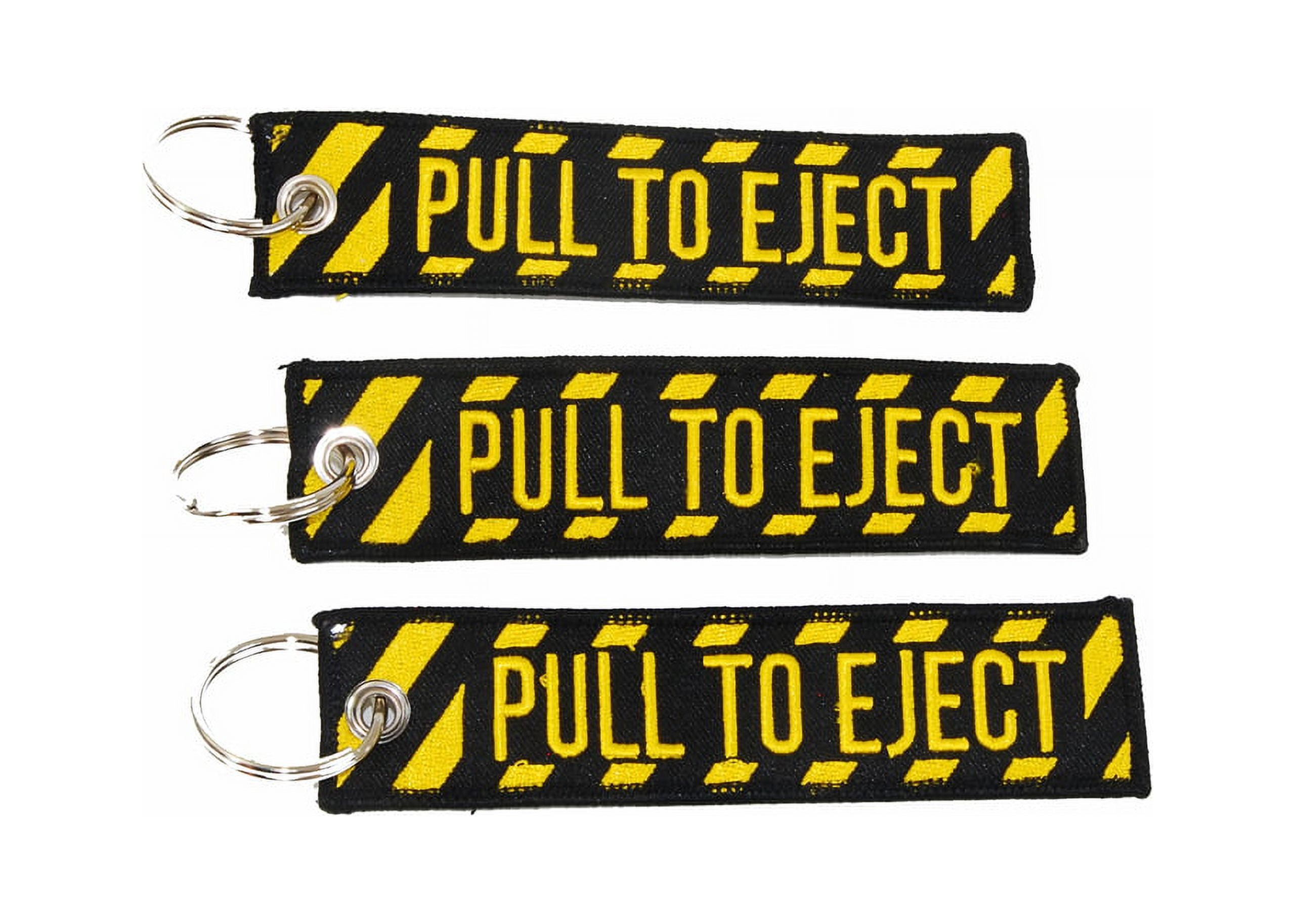 3 PULL TO EJECT Key Chain aviation atv utv motorcycle pilot crew tag ...