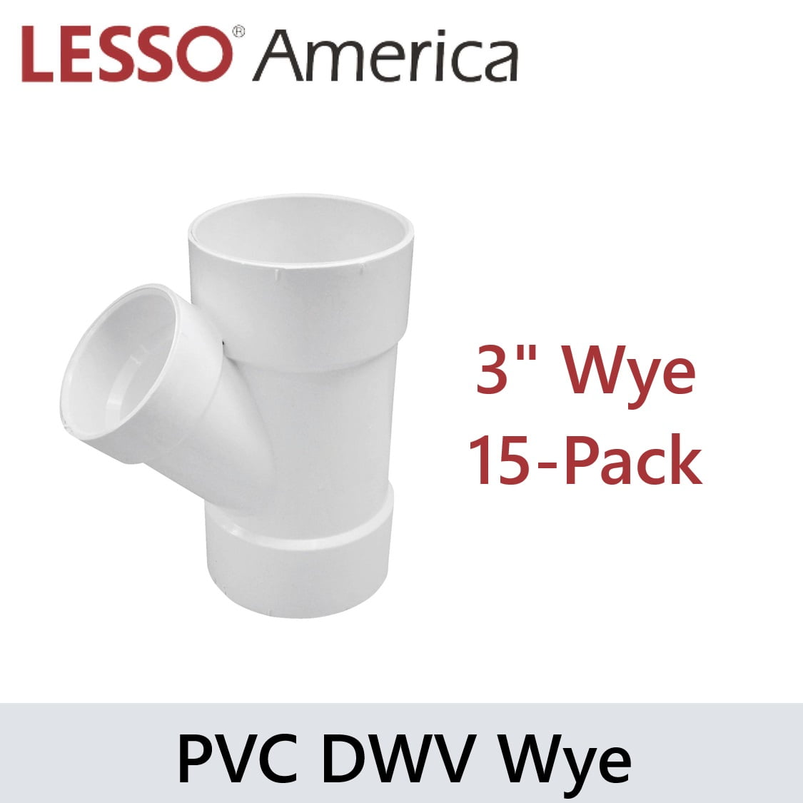 3" PVC DWV WYE, 15-COUNT (BOX QUANTITY) - Walmart.com