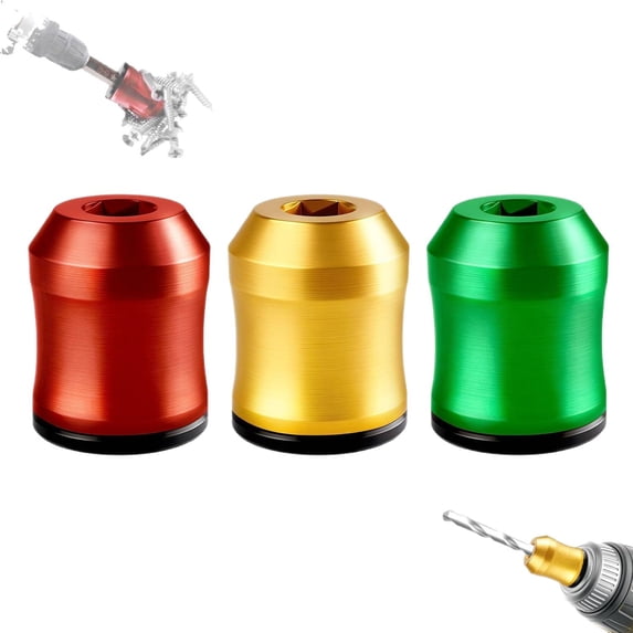 3-Pack 1/4" Drill Bit Magnetic Rings, Universal Removable Magnetizer ...