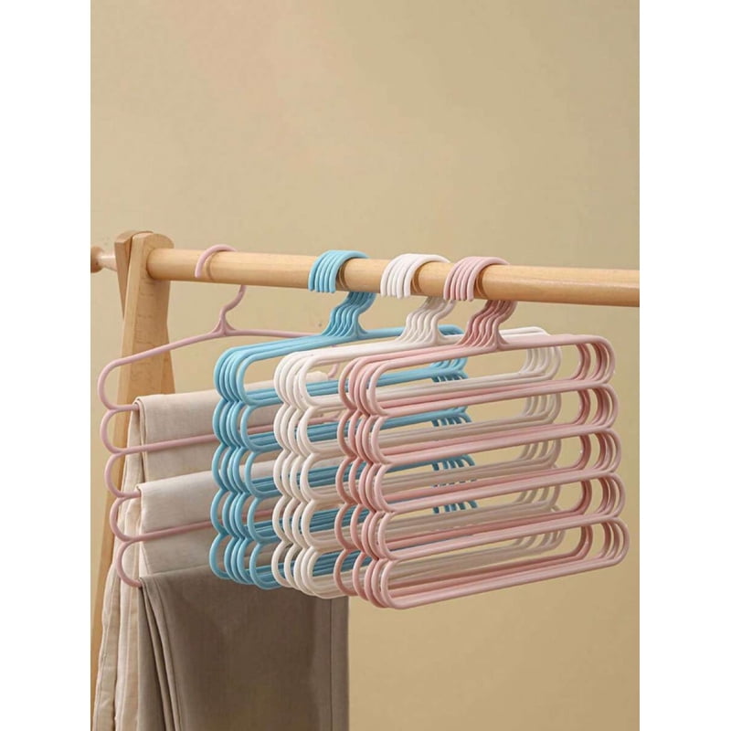 3-Pack/1-Pack 5-Tier Space-Saving Hanging Closet Organizer – Non-Slip ...