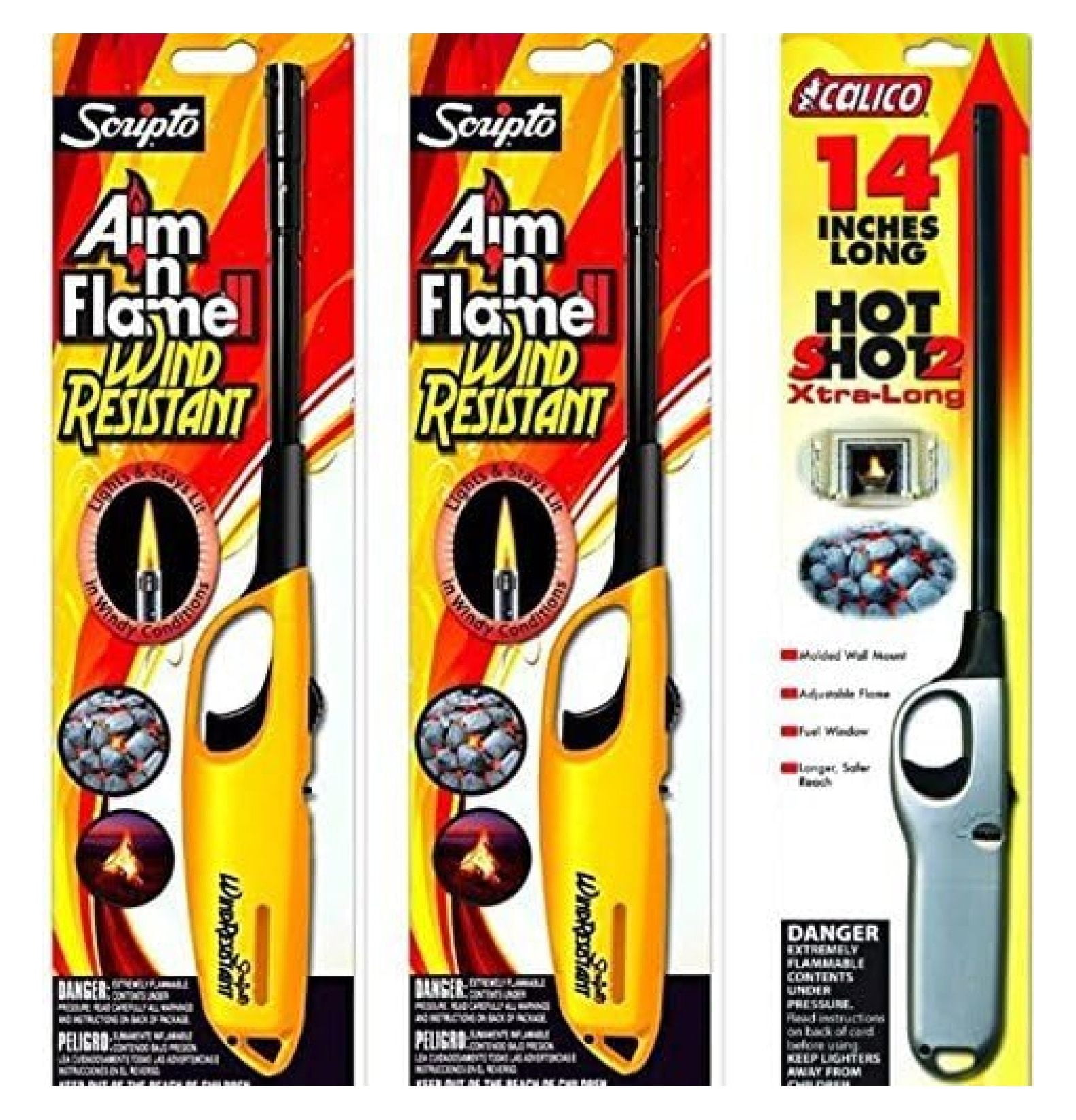 3 Pack - 1 Pack Calico Hot Shot 2 Xtra Long + 2 Pack Scripto Multi ...
