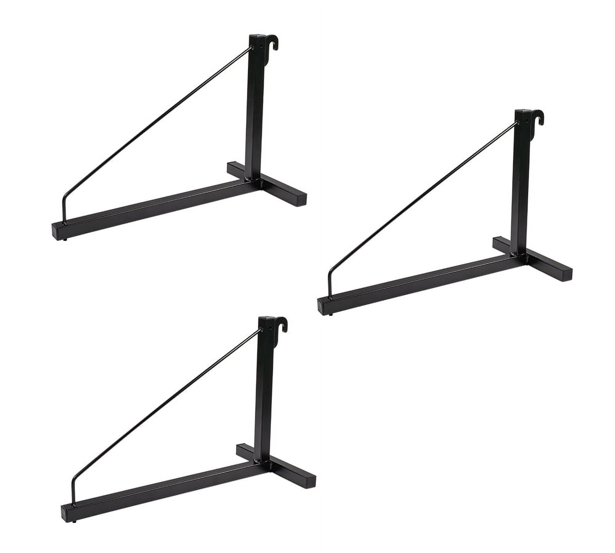 3 Pack 1 Tier Shipping Container Shelving Bracket with Hooks - 16"x18 ...