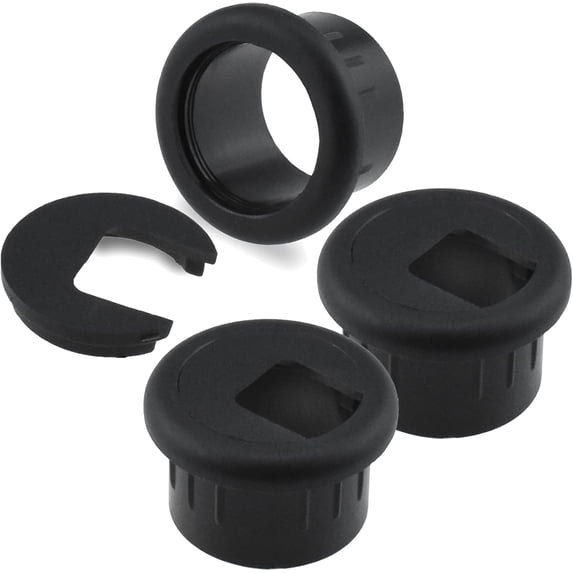 3-Pack 1 inch Desk Hole Wire Grommet Black Plastic Cable Cord Cover ...