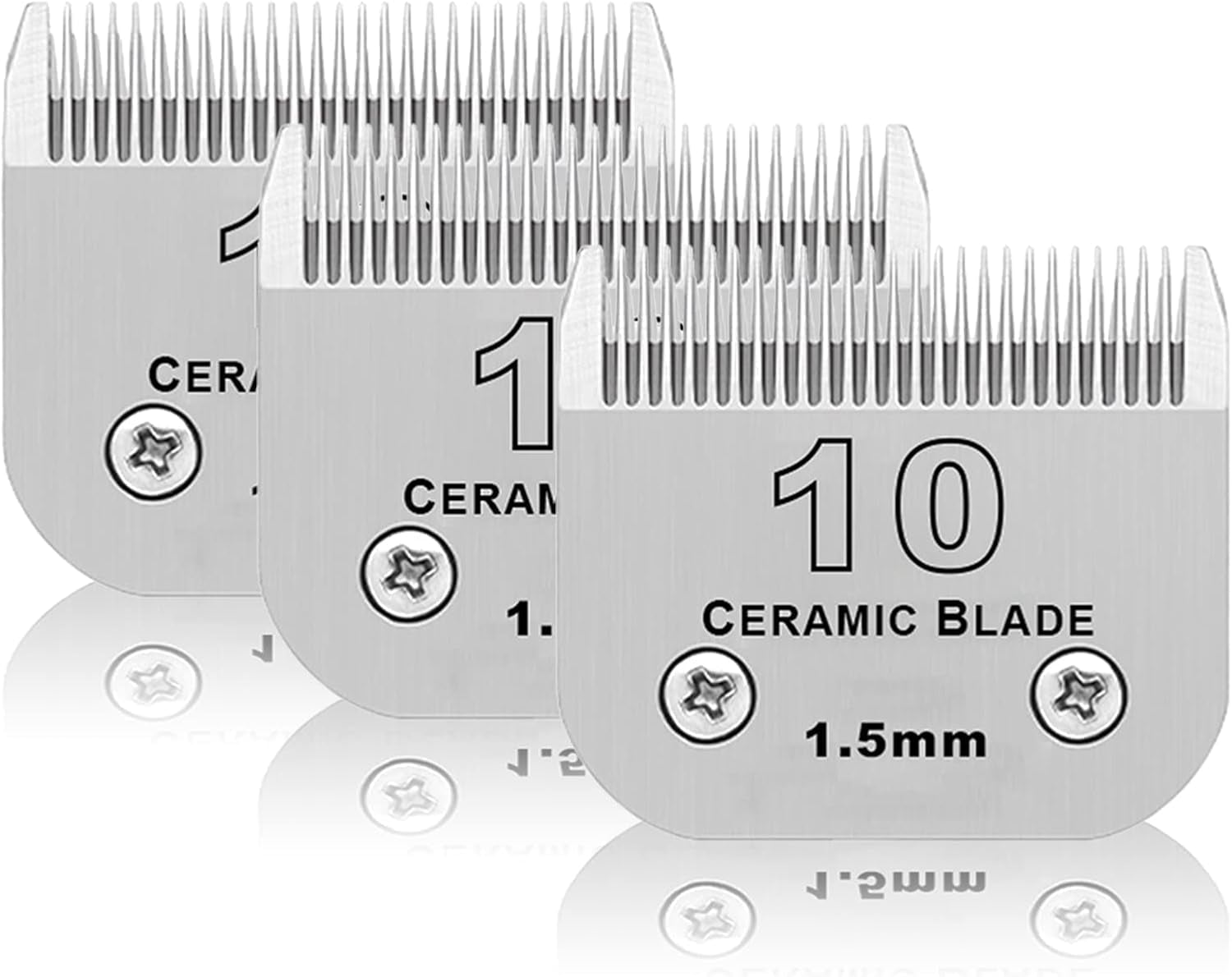AUDOC 3-Pack #10 Dog Grooming Blades Compatible with Andis Oster Wahl ...