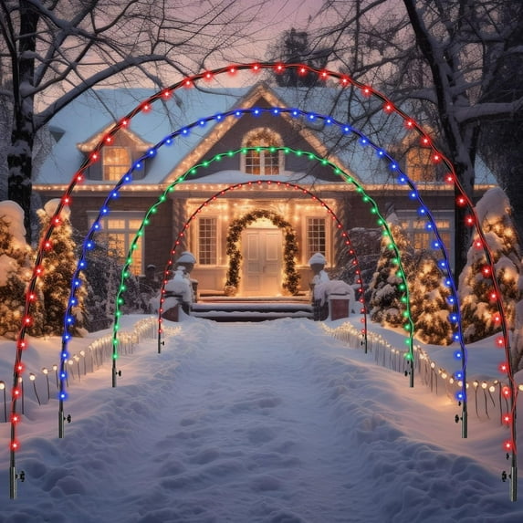 3 Pack 10 Ft Christmas Light Arch Outdoor LED String Lights Archway ...
