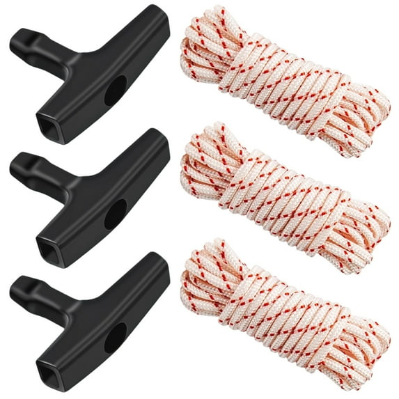 3 Pack, 10 Ft X 9/64 (3.5mm) Pull Cord Rope with Handle, Premium Rope ...