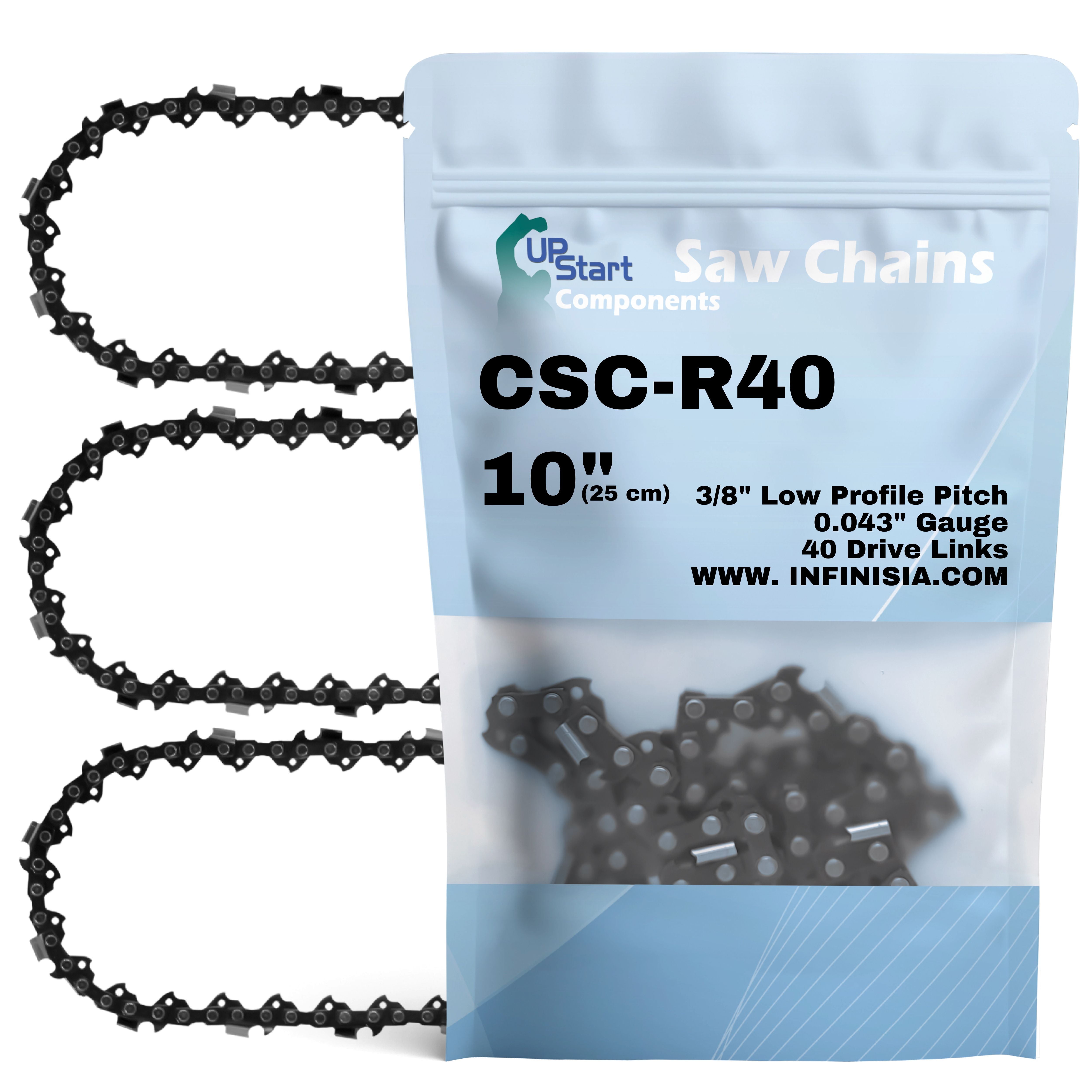 3-Pack 10-Inch Chainsaw Chain R40 Replacement for Echo PPT-2620 - (10 ...