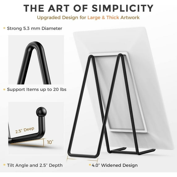3-Pack 10" Metal Plate Display Stands - Multi-Use Holders for Plates ...