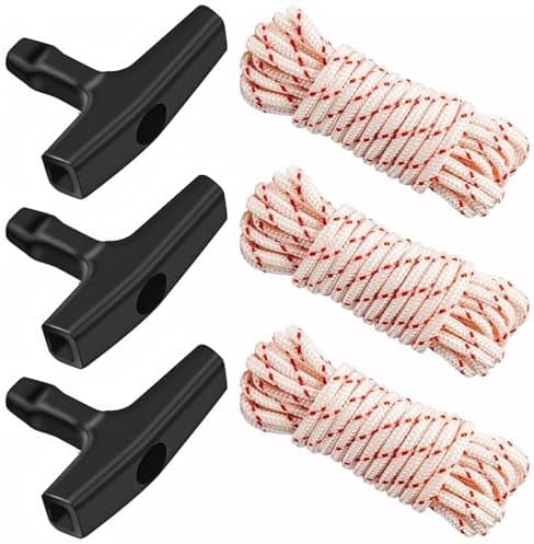 3 Pack, 10 ft x 9/64" (3.5mm) Pull Cord Rope with Handle, Premium ...