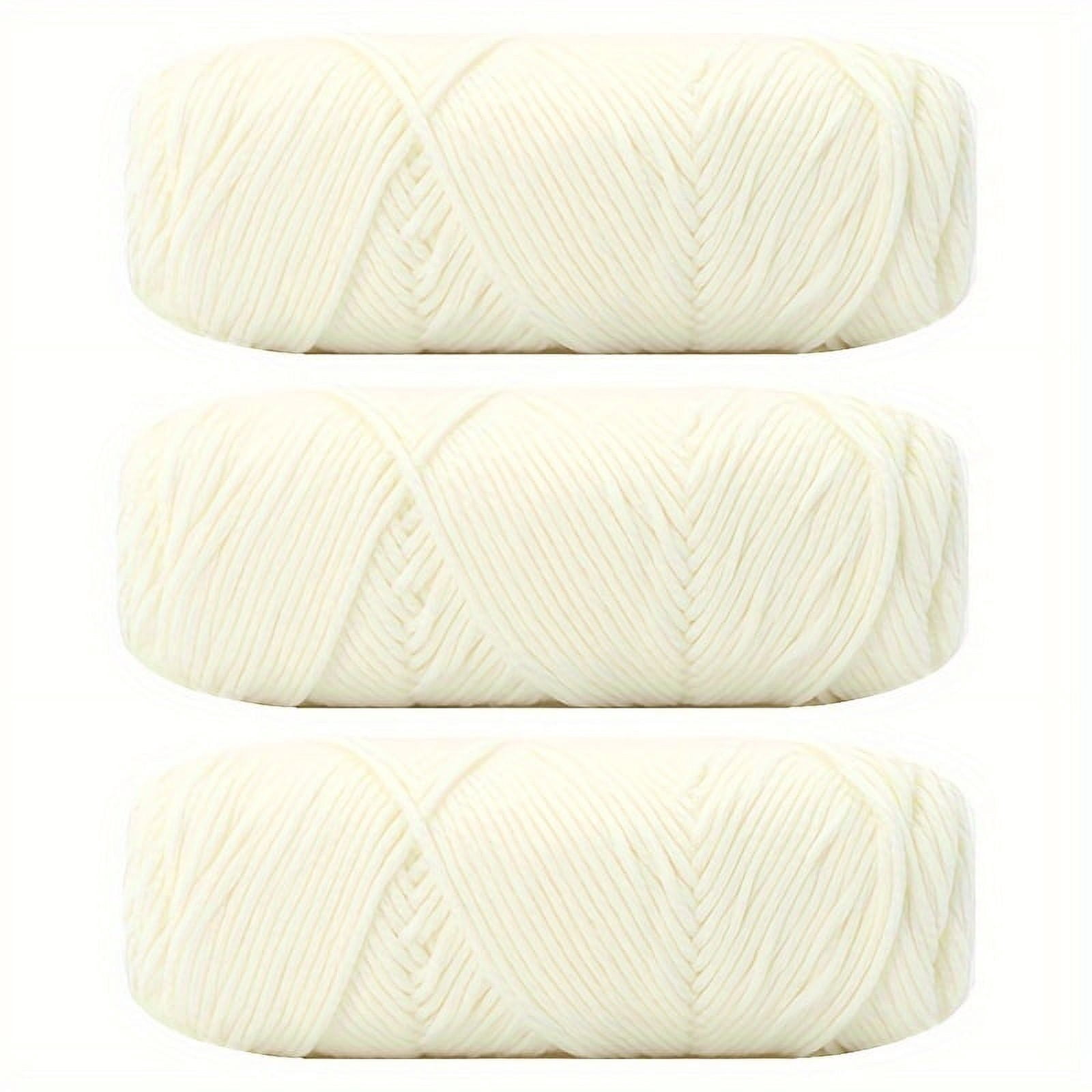 3 Pack 100g Knitting Wool Ball With Soft 8-strand Milk Cotton Crocheted ...