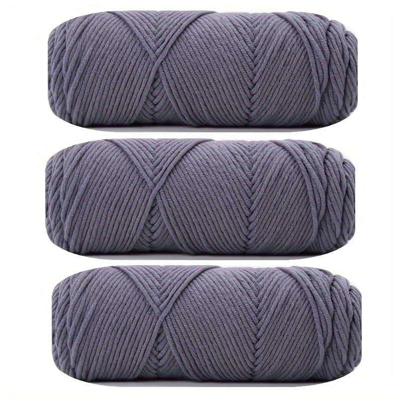 3 Pack 100g Knitting Wool Ball With Soft 8-strand Milk Cotton Crocheted ...