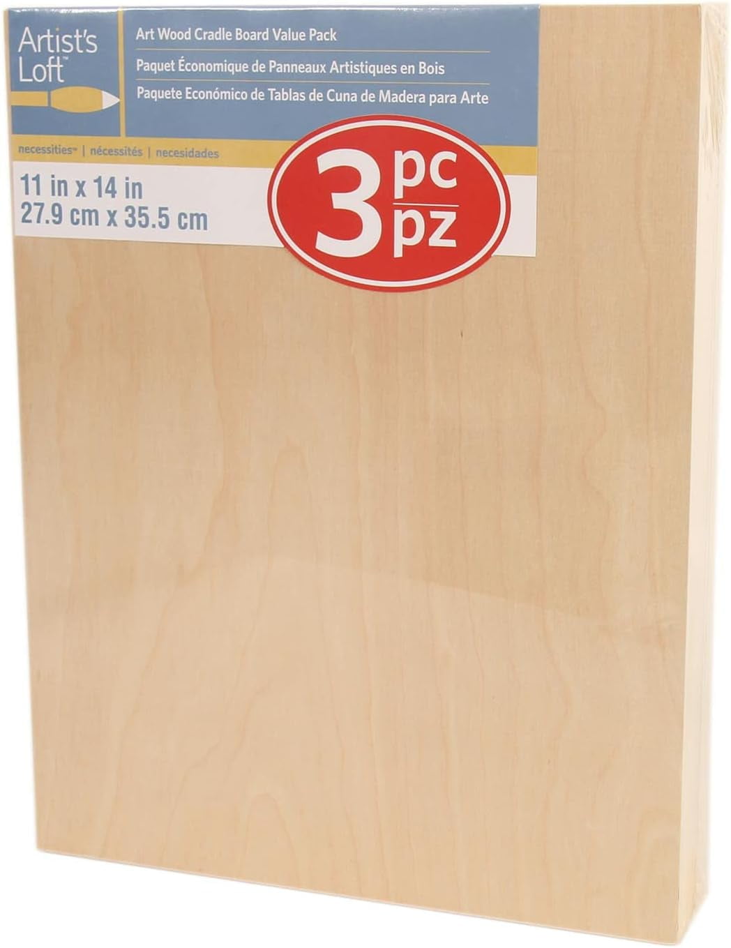 3 Pack 11" x 14" Wood Canvas Cradled Panel Boards by Artist's Loft ...