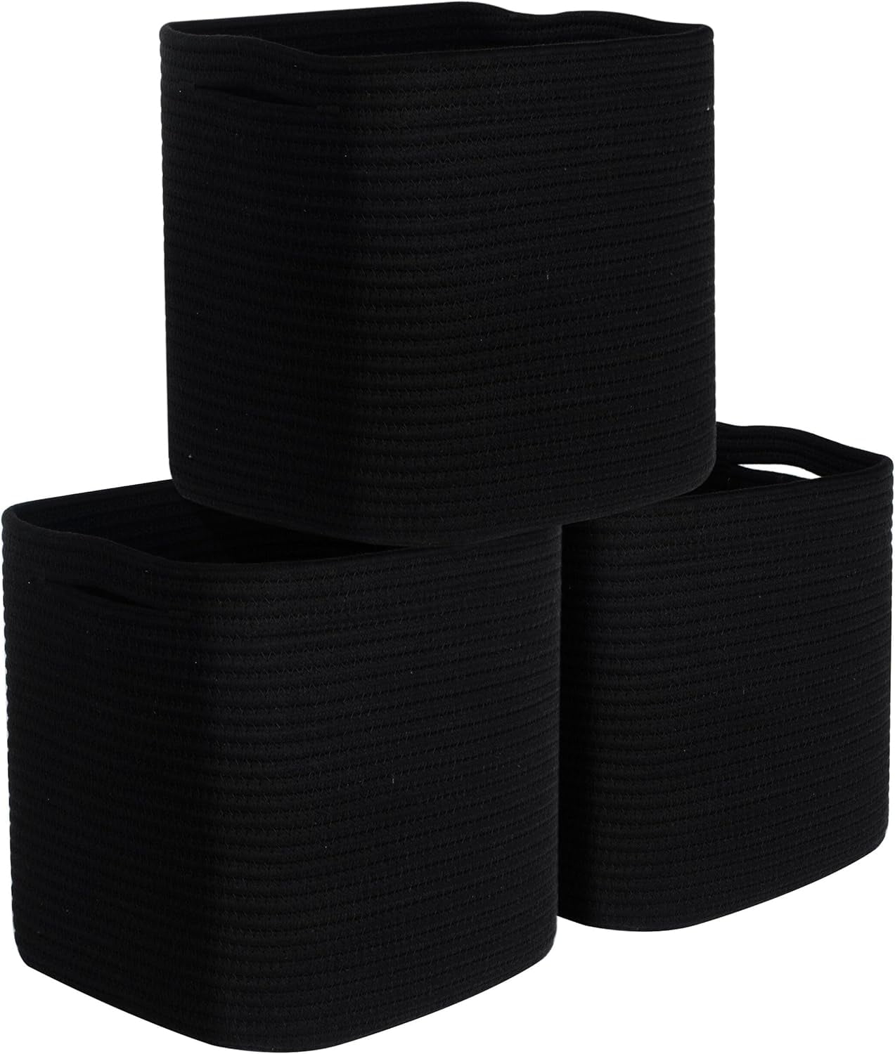 sasyxdc 3-Pack 11x11 Inch Cube Storage Bin Woven Storage Cube Organizer ...