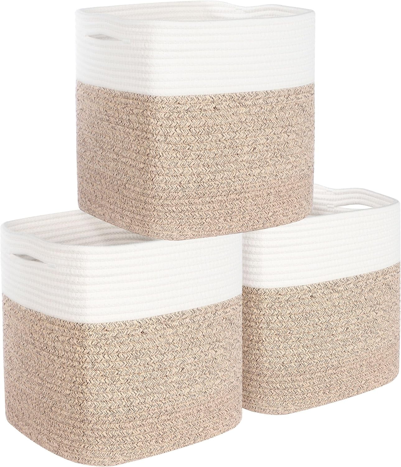3-Pack 11x11 Inch Cube Storage Bin, Woven Storage Cube Organizer ...