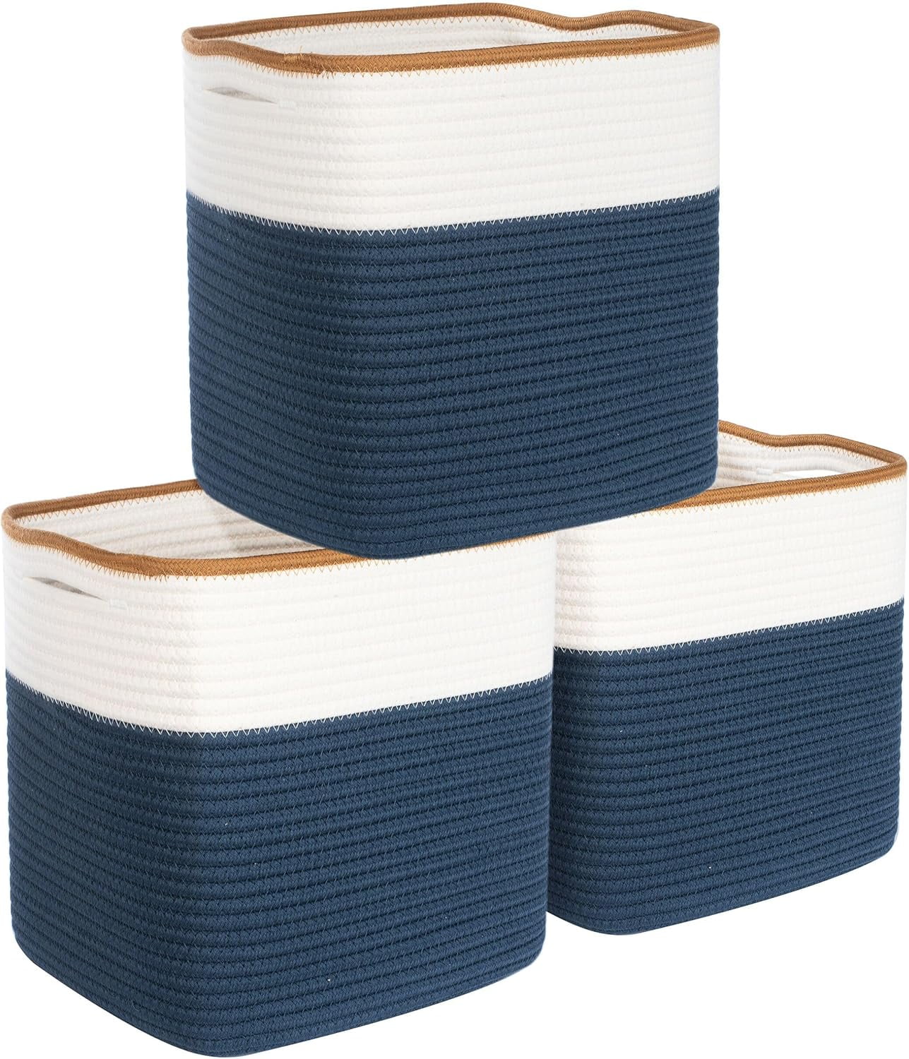 3-Pack 11x11 Inch Cube Storage Bin, Woven Storage Cube Organizer ...