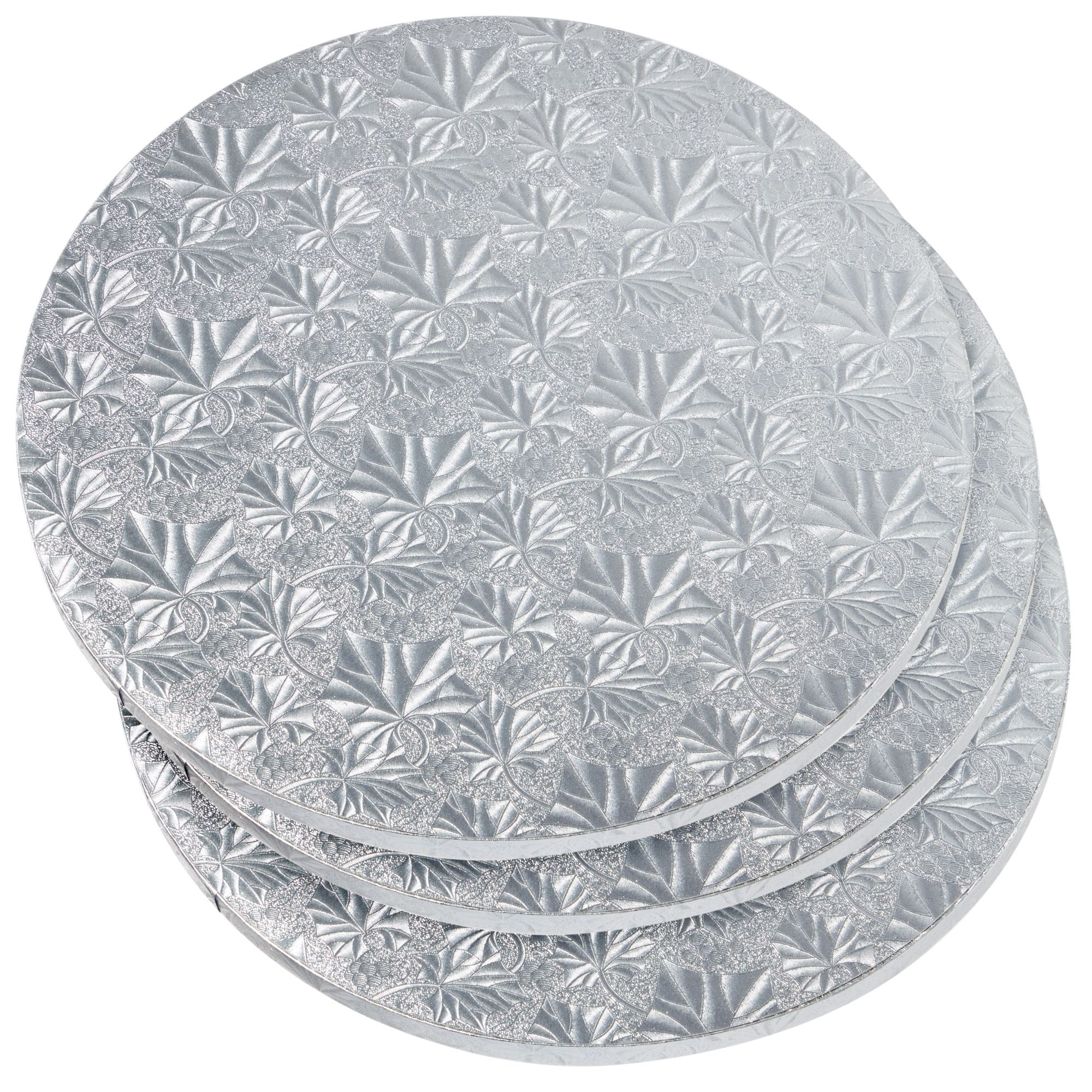 3-Pack 12-Inch Cake Boards, Silver Foil, Corrugated Cardboard, Cake ...