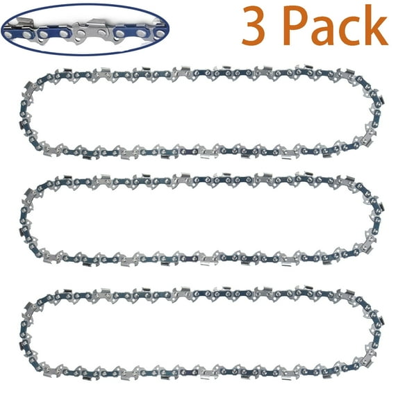 3 Pack 12 Inch Chainsaw Chain 45 Drive Links 3/8" LP Pitch .050" Gauge ...