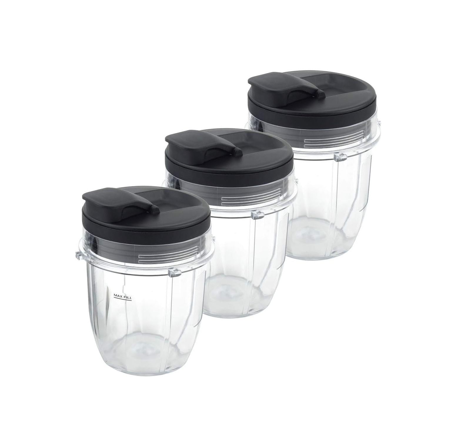 3 Pack 12 oz Cup with Spout Lid Replacement Parts Compatible with Nutri ...