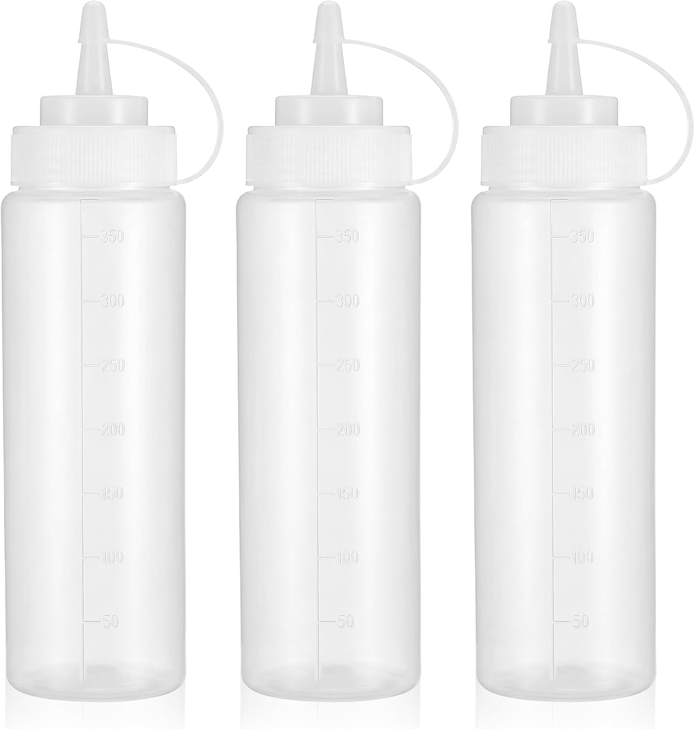 3 Pack 12oz Sauce Bottles Squeeze, Condiment Squeeze Bottles, Thickened ...