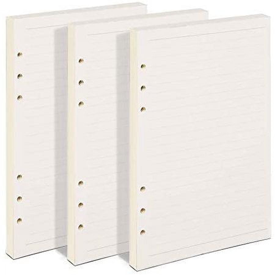 JZEEIWY A5 Refill Paper, 3 Pack Lined Filler Paper, 6-Hole Inserts, 135 ...