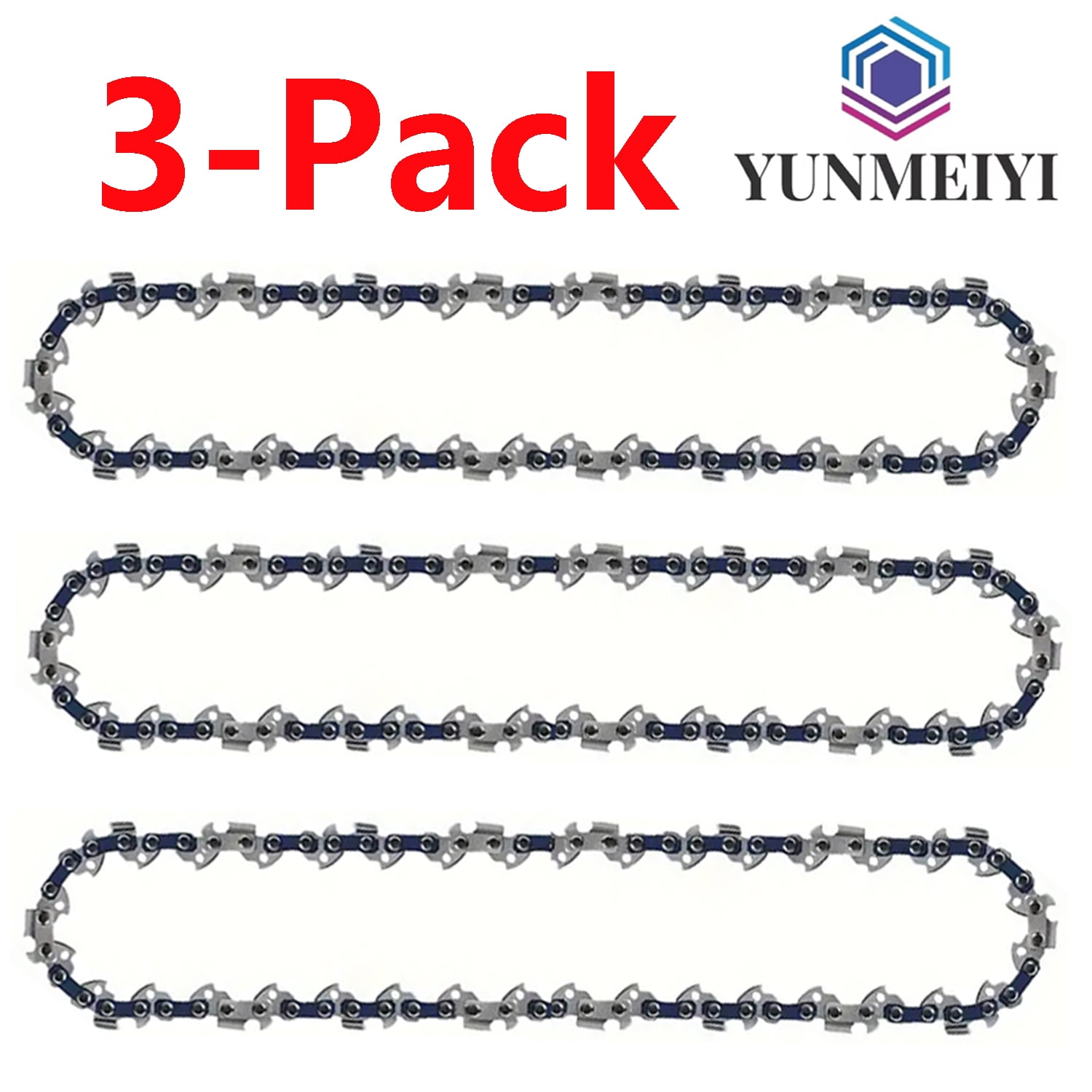 3 Pack 14 Inch Chainsaw Chain 52 Drive Links, .050" Gauge, 3/8" LP ...