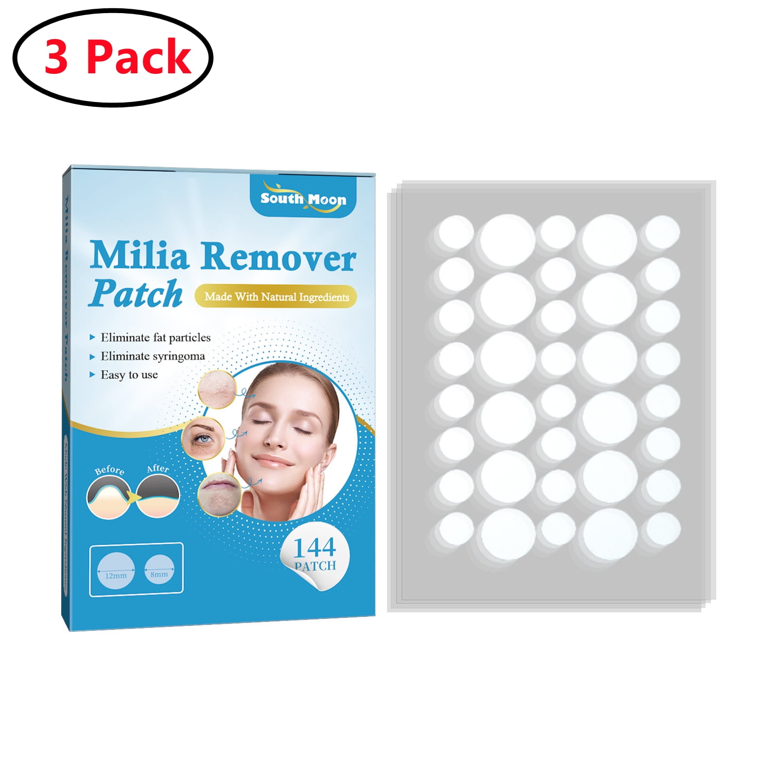 3 Pack 144PCS Milia Remover, Milia Spot Treatment Helps Dissolve and ...