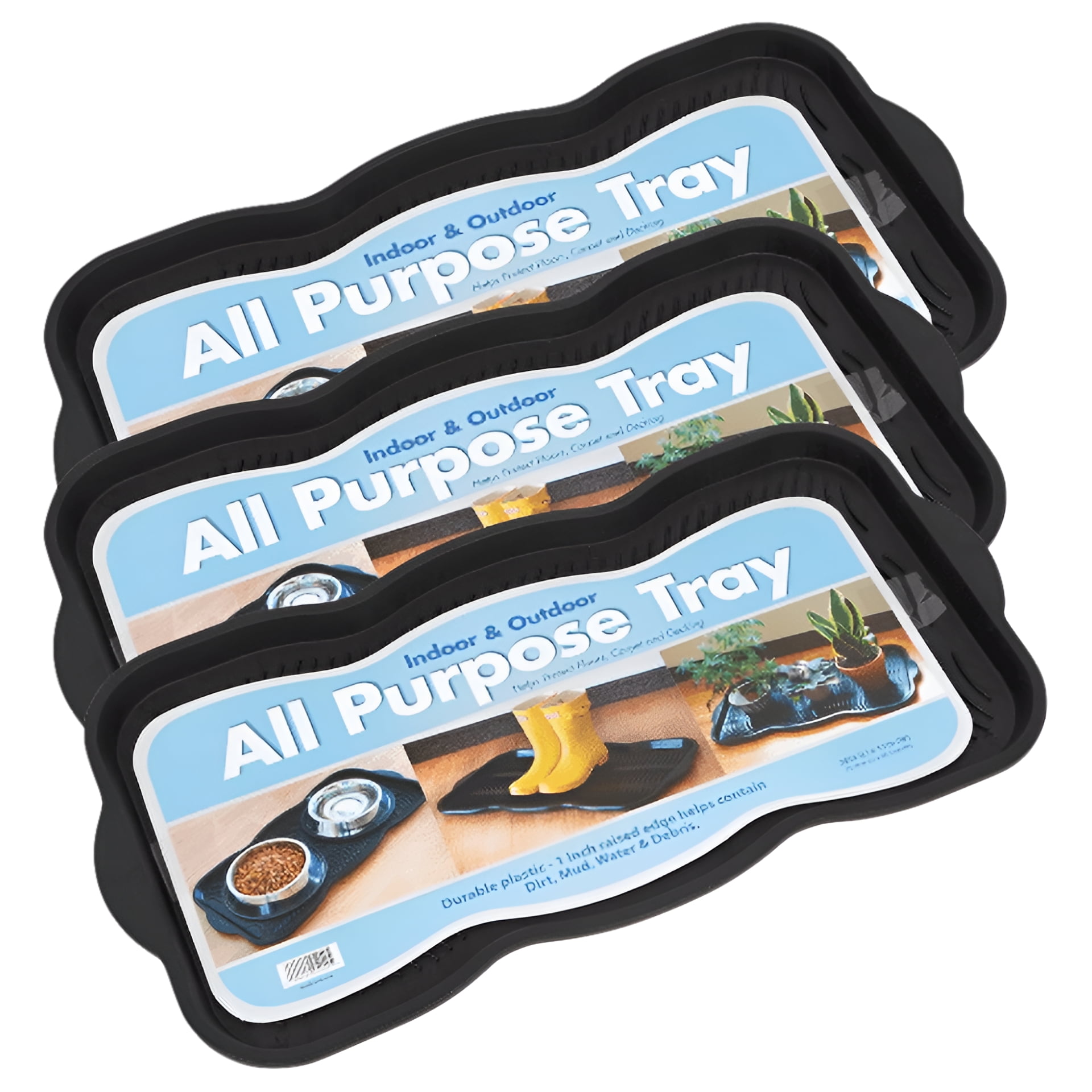 3 Pack 15" X 28" Indoor and Outdoor, All Purpose Boot Tray - Multi ...