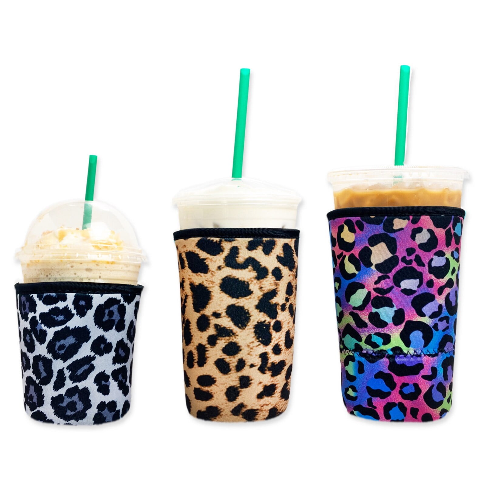 3-Pack (16-32oz) Reusable Neoprene Insulator Sleeve for Iced Coffee or ...