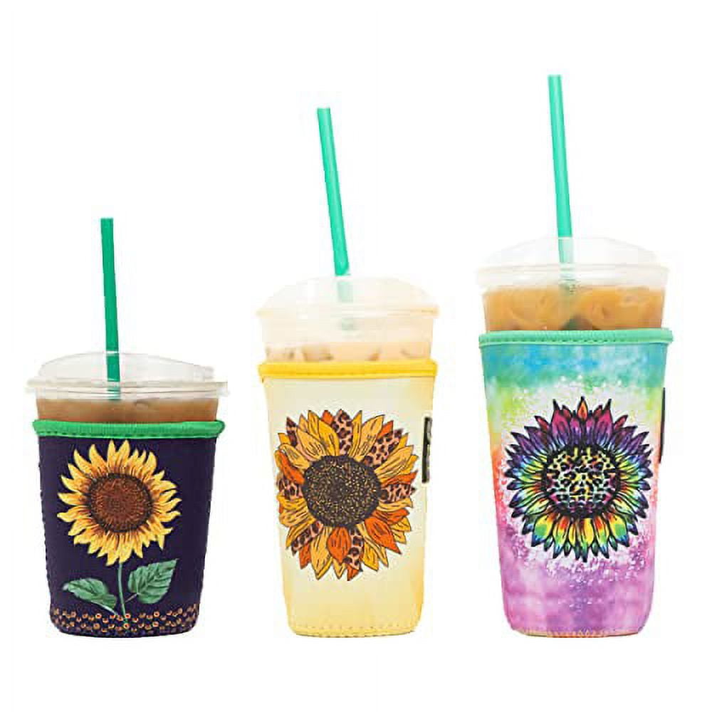 3-Pack (16-32oz) Reusable Neoprene Insulator Sleeve for Iced Coffee or ...