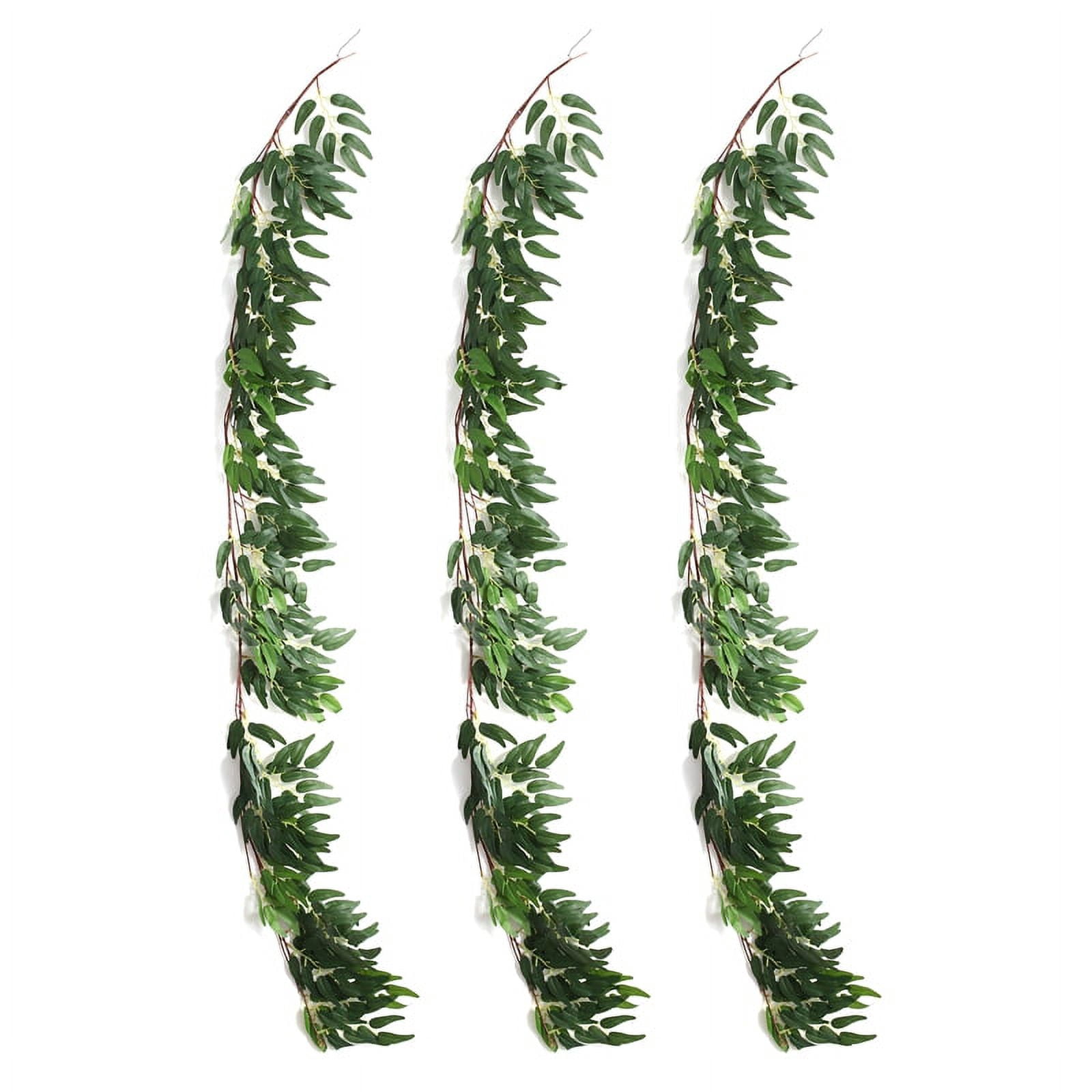 3 Pack (16.8Ft) Artificial Willow Leaves Vines Twigs- Fake Silk Hanging ...