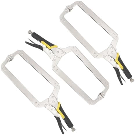 3 Pack 18 Inch C-Clamp Locking Pliers with Swivel Pads, C-Clamp Face ...