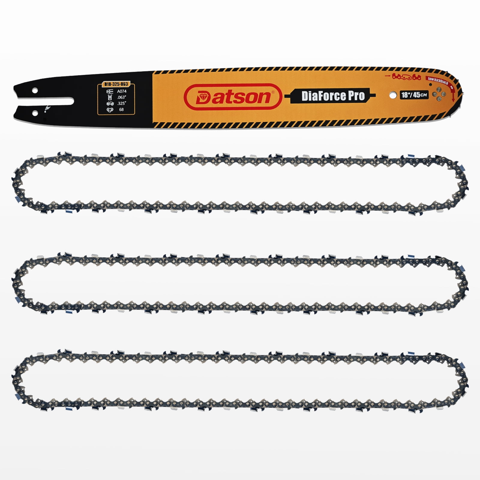 18 Inch Chainsaw Bar & Chain .325" Pitch, .063" Gauge, 68 Drive Links ...