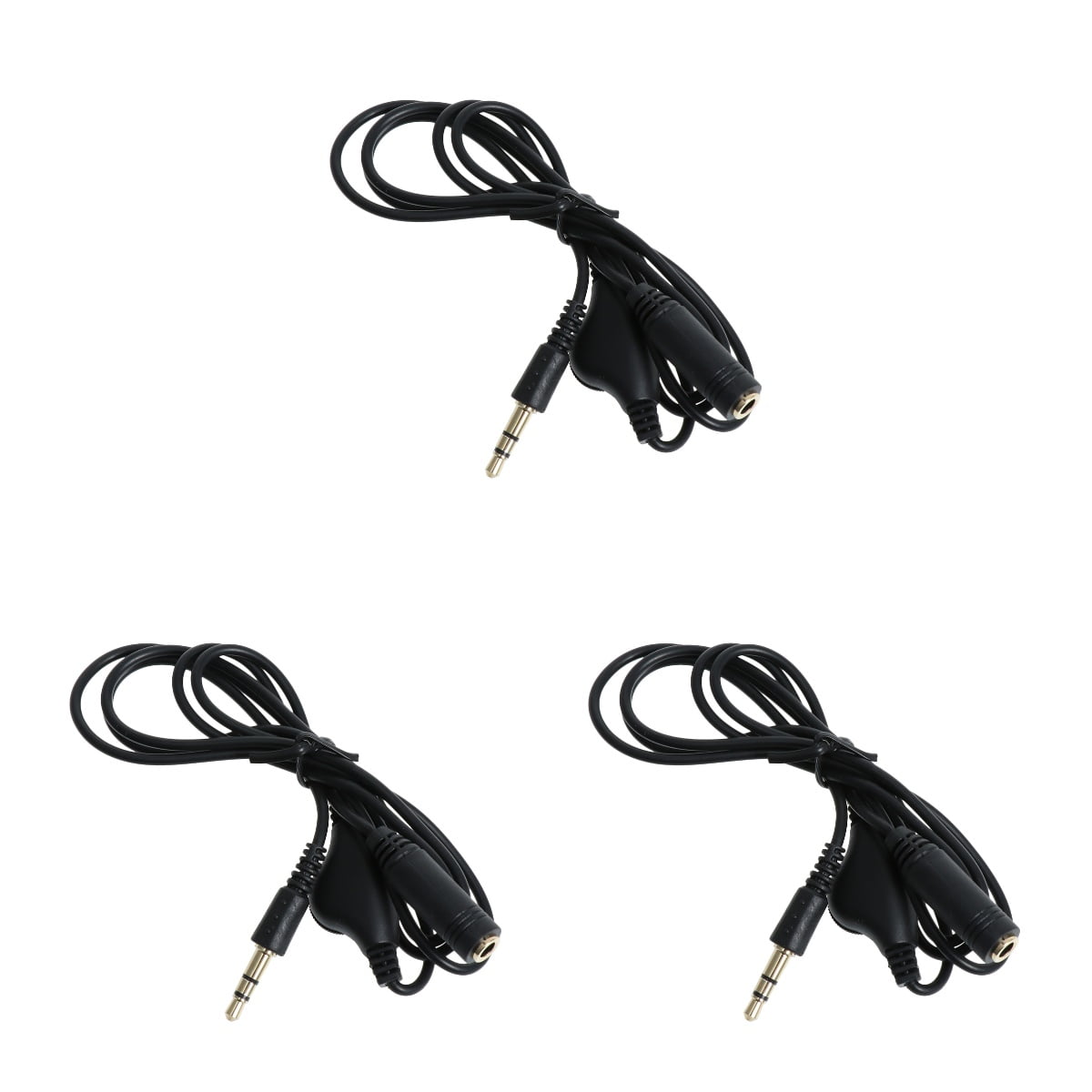 3 Pack 1M Cable Audio Line Speaker Extension Headphone Volume Control ...