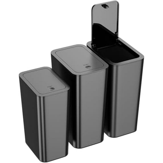 3 Pack (2 of 4 Gal & 1 of 2.6 Gal) Small Trash Can with Lid,Bathroom ...