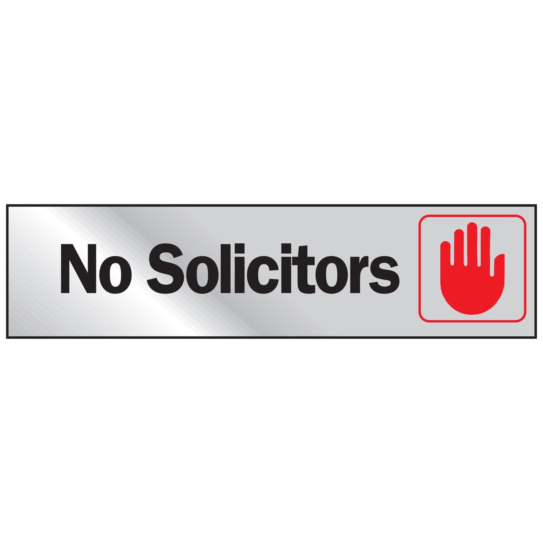 HY-KO 3 Pack 2" x 8" No Solicitors Sign for Home Office Apartment ...