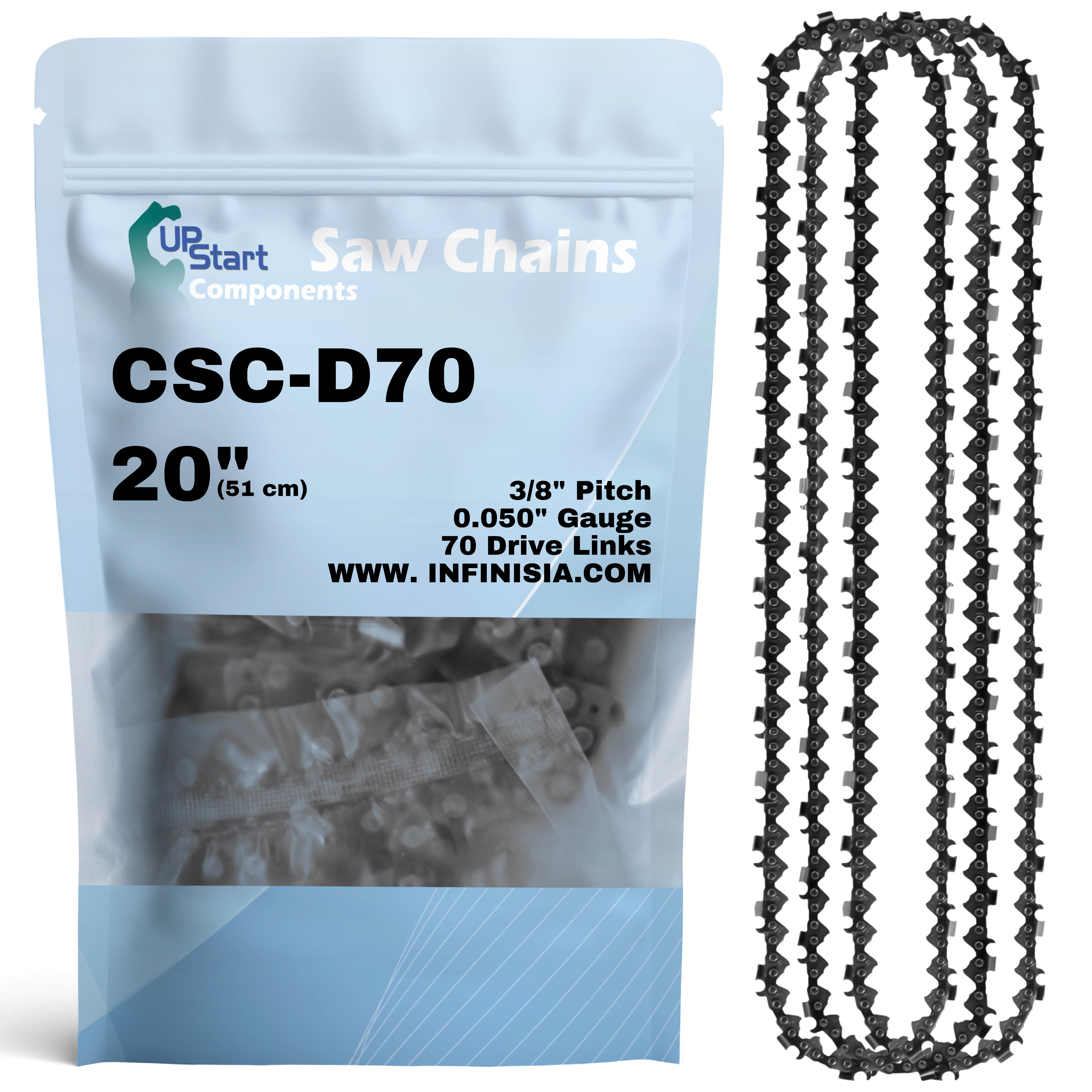 3-Pack 20" Full Chisel Chainsaw Chain D70 Replacement for Echo CS-610T ...