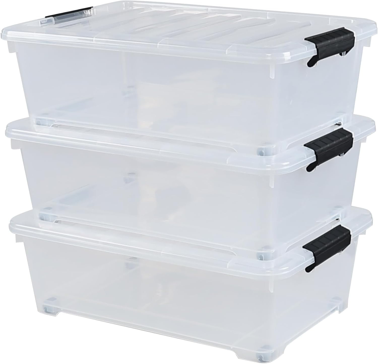 3-Pack 20 Quart Under Bed Shoe Storage Organizer, Underbed Storage ...