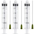 3 Pack 20ml Industrial Plastic Syringes with Blunt Luer Lock Needle 4 ...