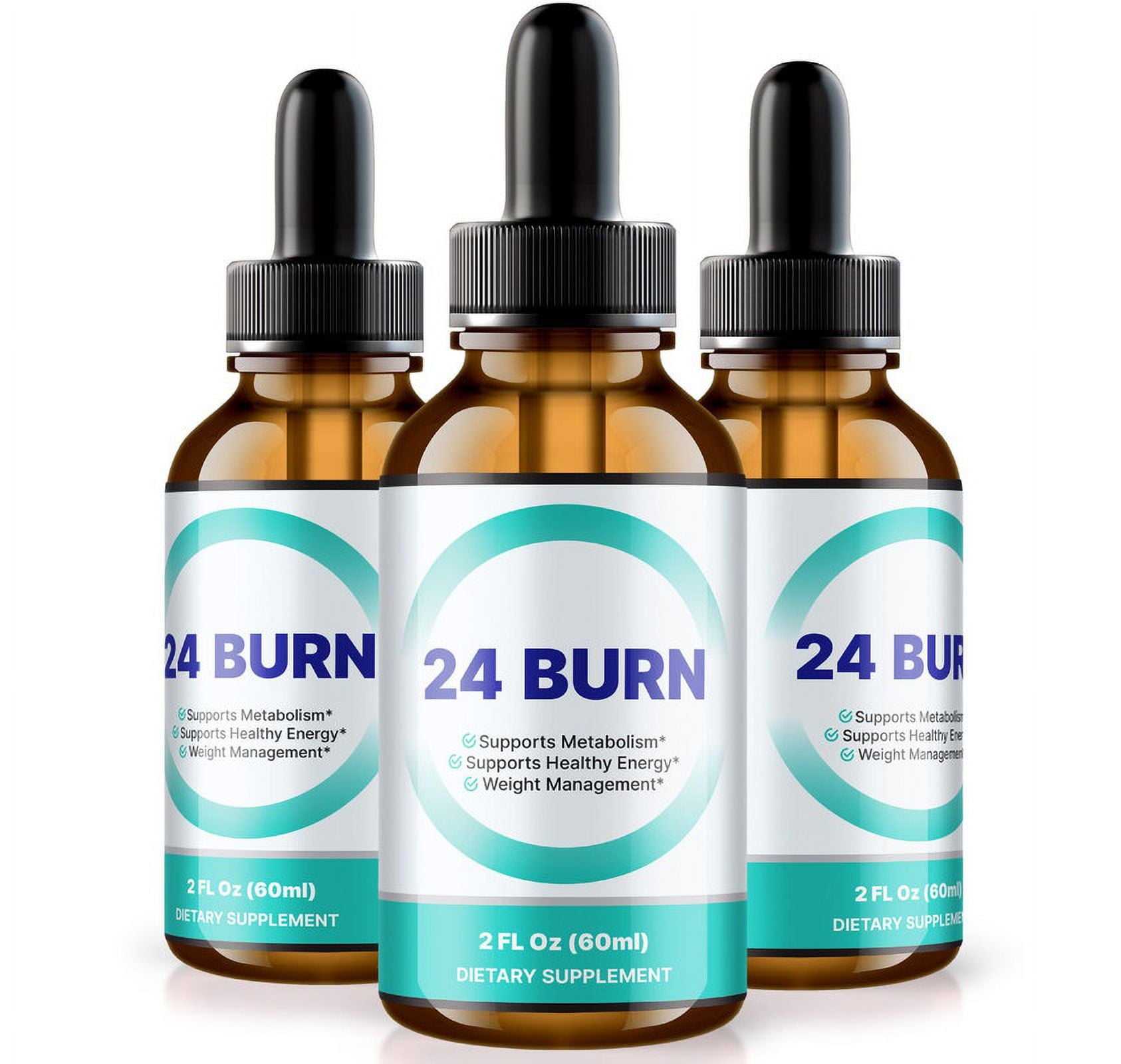 (3 Pack) 24 Burn Drops, All-Natural 24Burn Liquid Supplement, Official ...