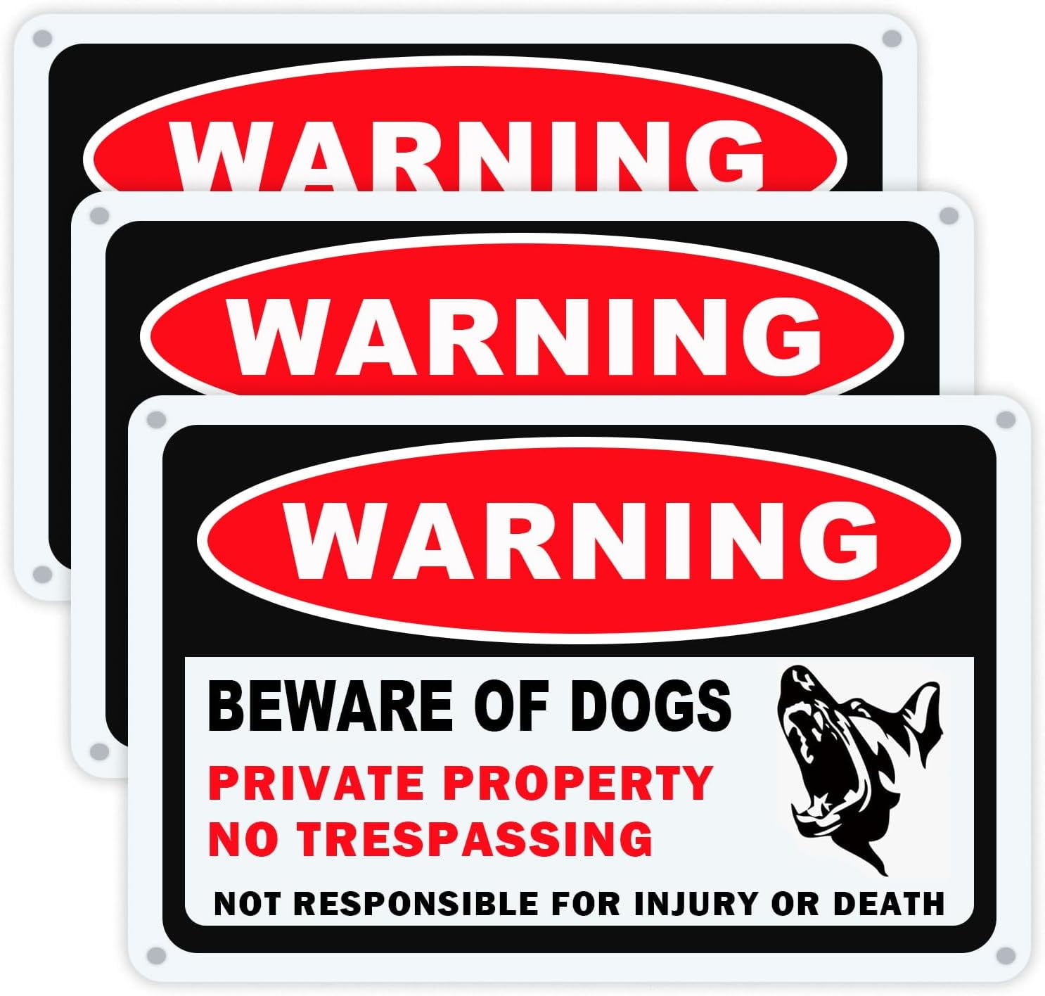3-Pack 24 Hour Video Surveillance Signs 10’’x7’’ No trespassing private ...