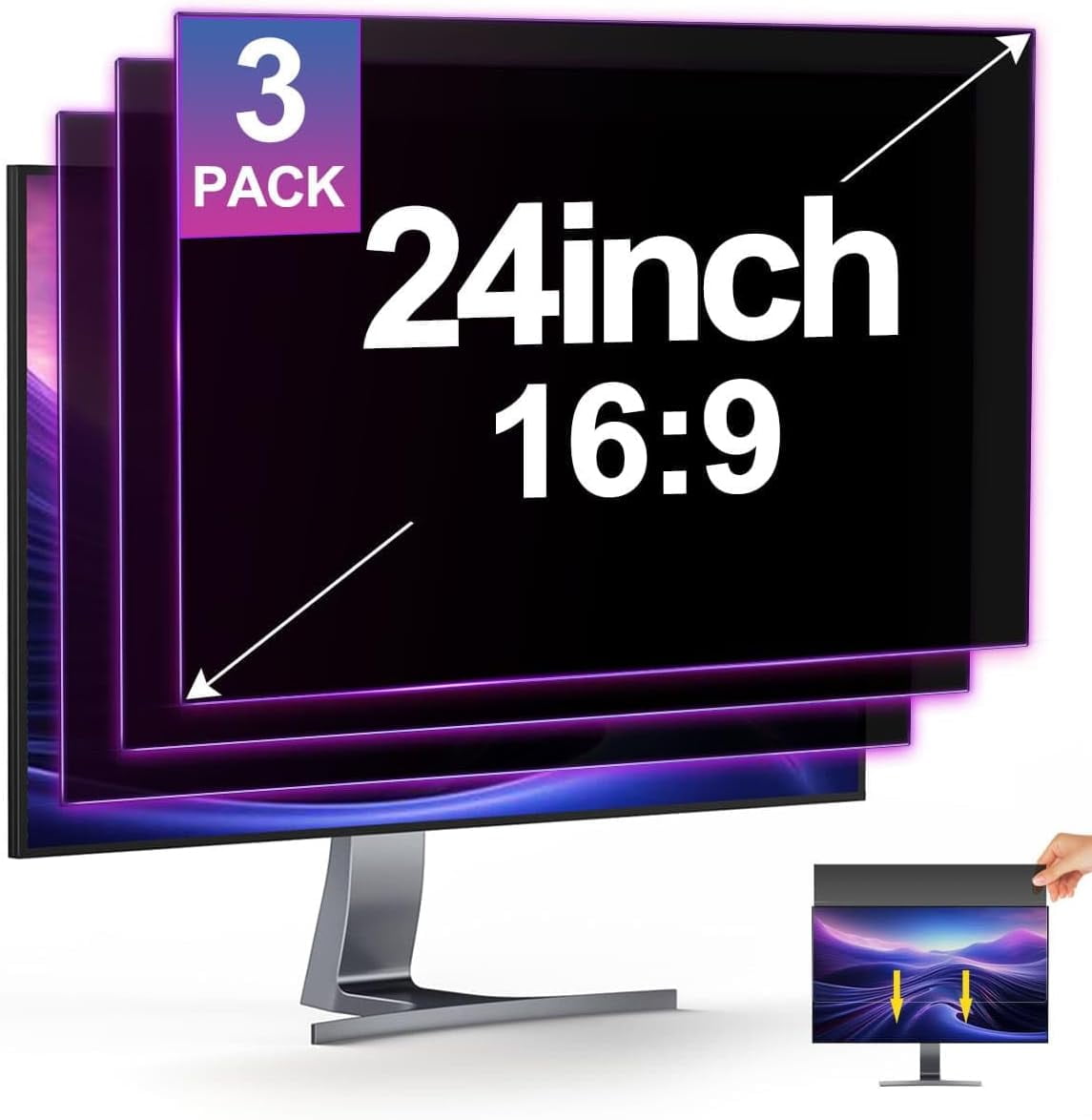 [3-Pack 24 Inch Privacy Screen for Monitor Computer Screen Privacy ...