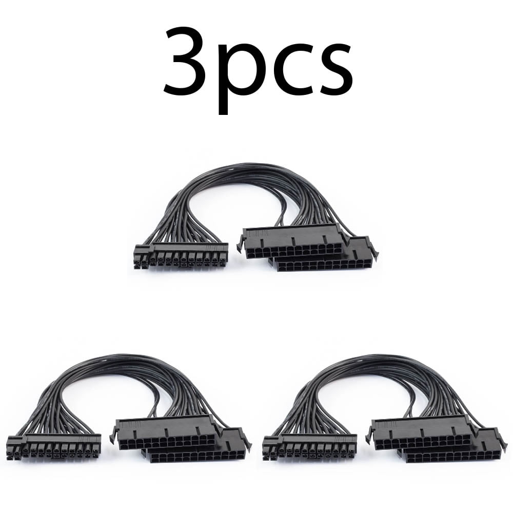 3 Pack 24Pin Dual PSU ATX Power supply adapter cable for Ether Mining ...