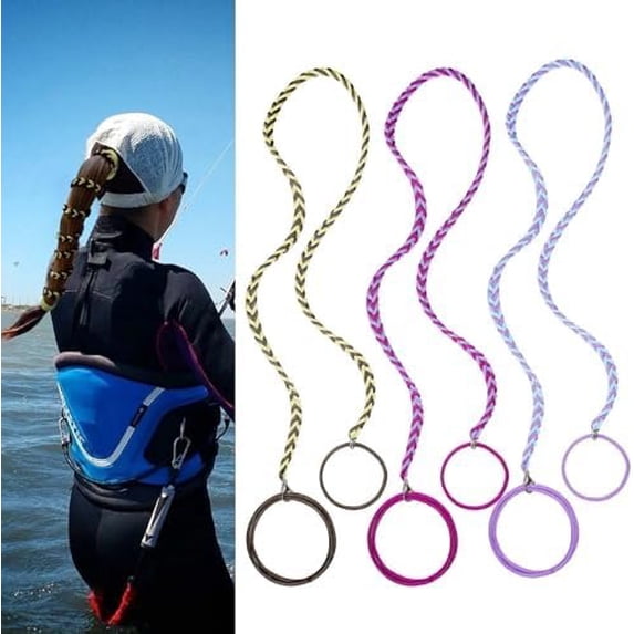 3 Pack 25' Colorful Elastic Hair Ties, Hair Bands for Long Thick Curly ...