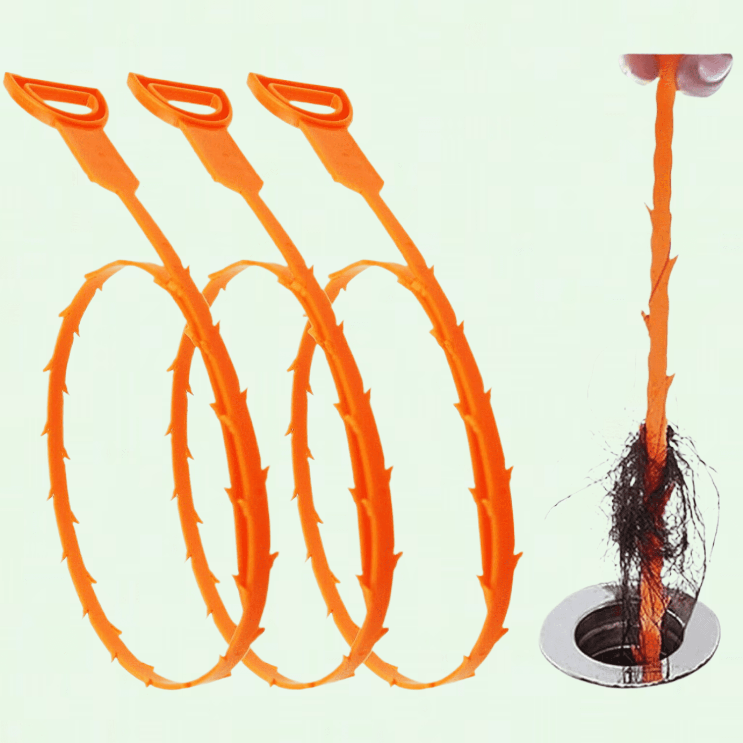 3 Pack 25 Inch Drain Clog Remover, Hair Snake Tool Drain Opener, Sink ...