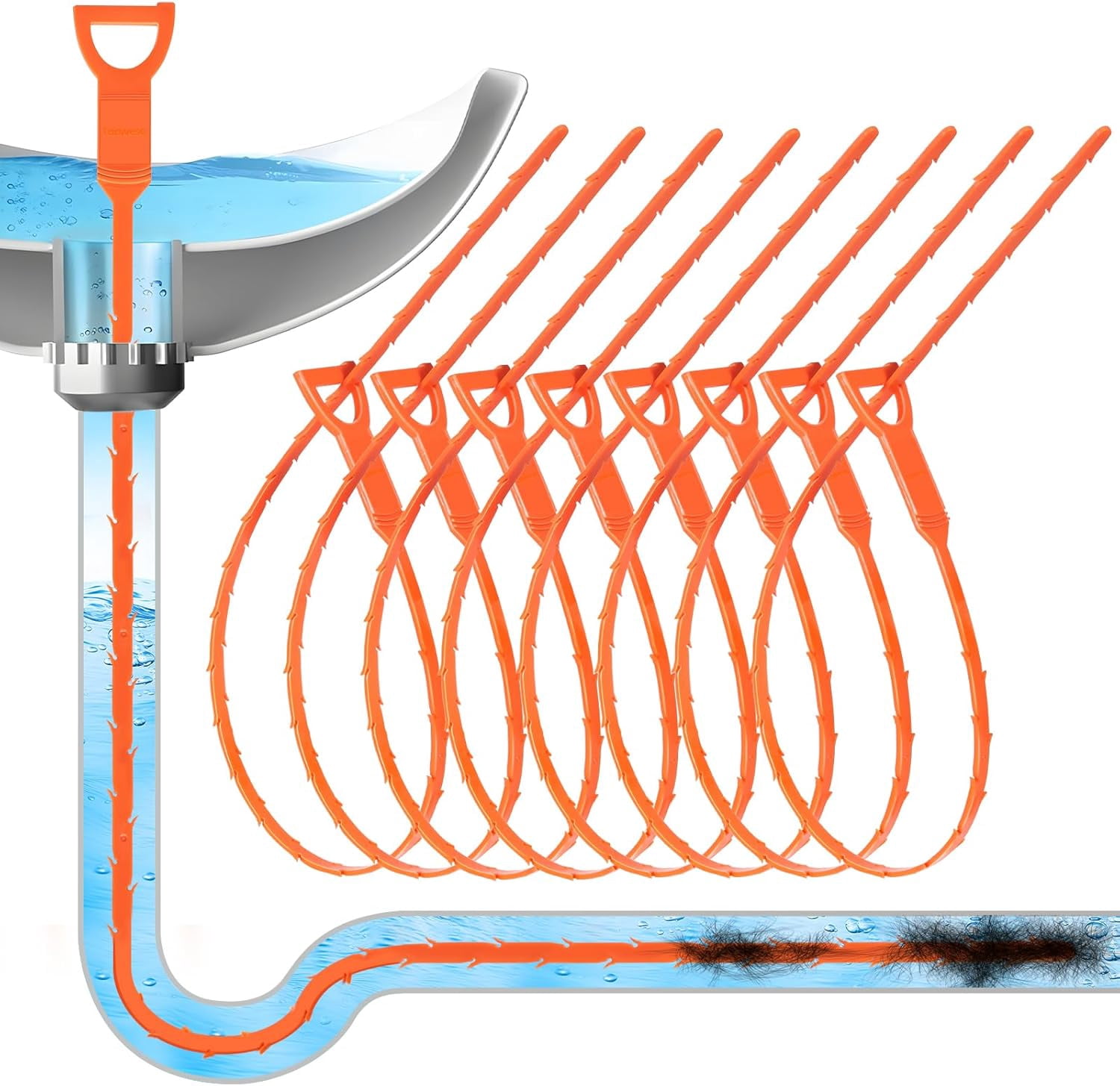 3 Pack 25 Inch Drain Snake,Drain Clog Remover,Sink Snake for Sewer ...