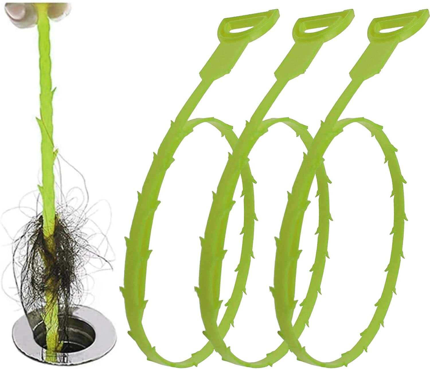 3 Pack 25 Inch Hair Drain Clog Remover Tool, Sink Snake, Drain Auger ...