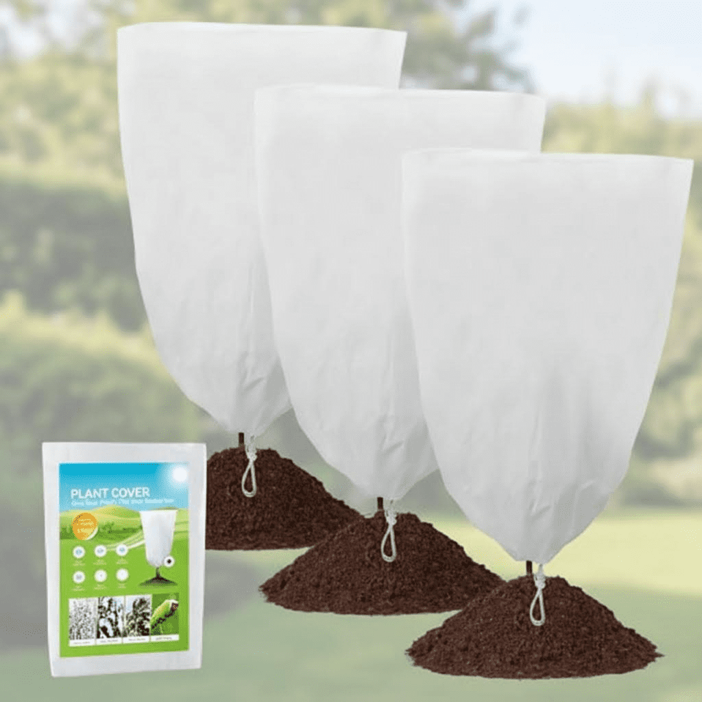 3 Pack 25" x 32" Winter Plant Covers with Drawstring, 1.77oz/yd² Frost ...