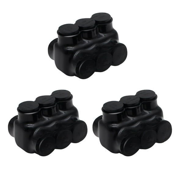 3-Pack 250-6AWG Insulated Connectors, 6 Gauge Wire Connectors, 3 Port ...